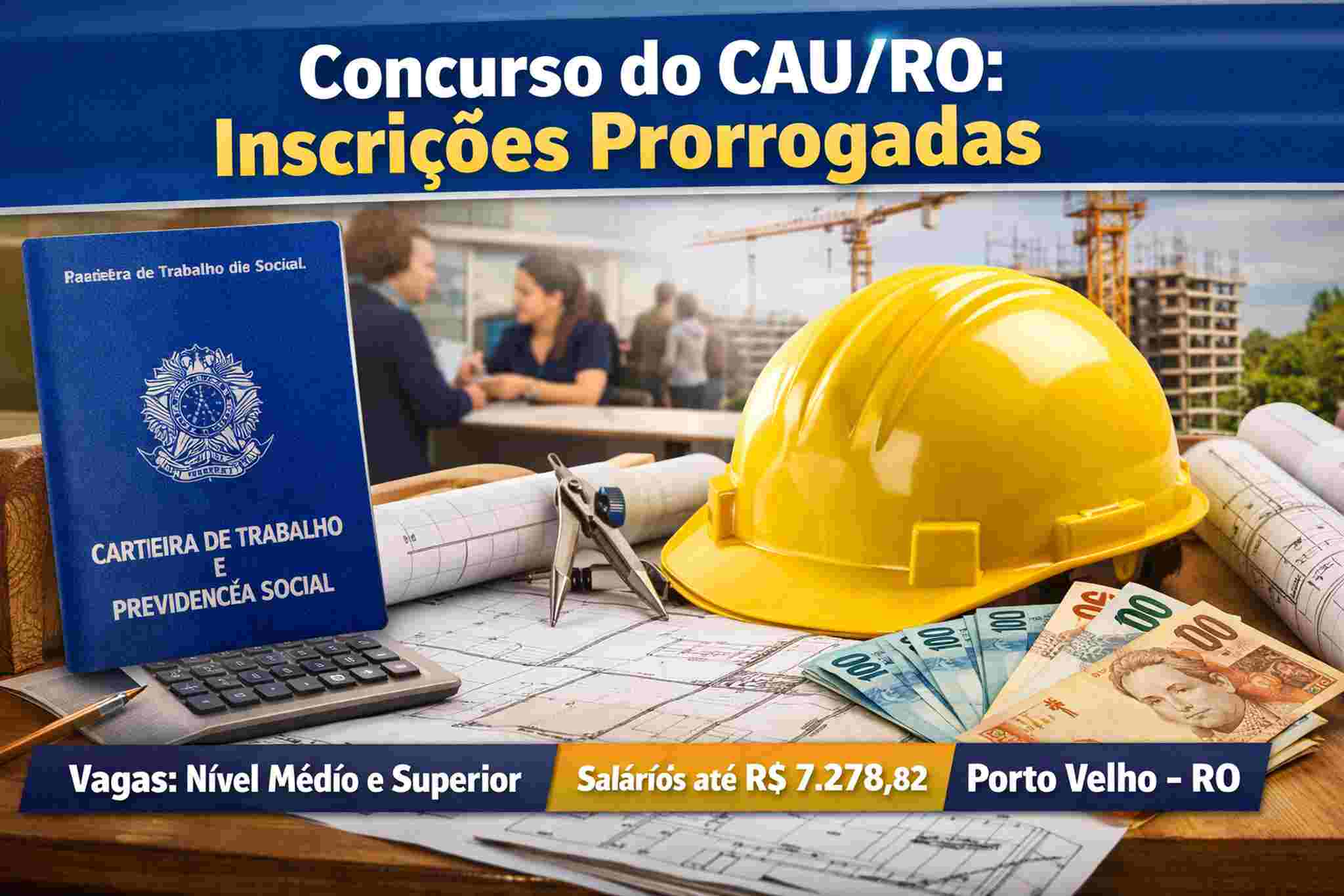 CAU-RO prorroga inscrições com salário de até R$ 7,2 mil nível médio e ...
